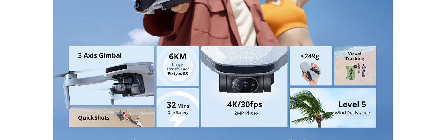 Potensic ATOM Drone with 4K 3-Axis Gimbal Camera