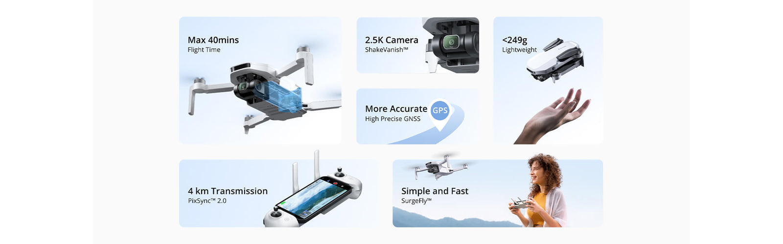 ATOM LT Sub-250g GPS Camera Drone with 40 Mins Flight Time – Potensic