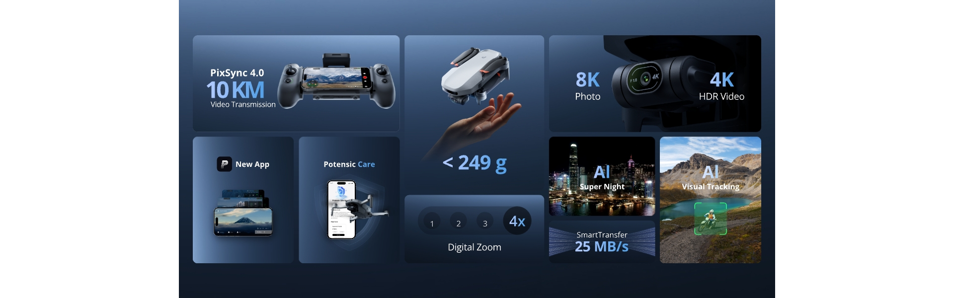 ATOM 2 Drone with 8K Camera, AI Track, 10km Video Transmission, Vertic ...