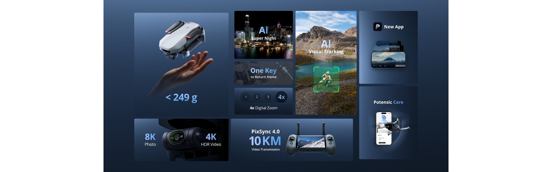 Potensic ATOM 2 Drone with PTD 1 Screen Remote Controller